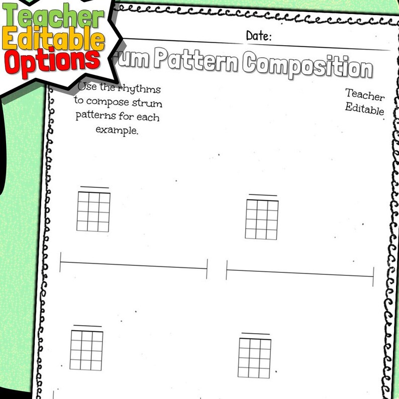 Ukulele Strumming and Rhythm Composition Worksheets - Etsy