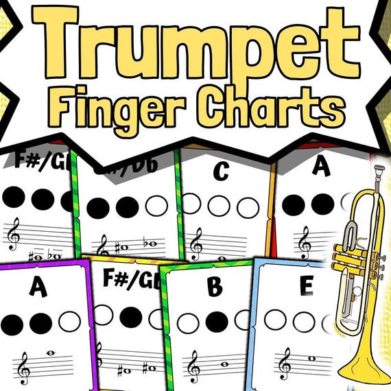 Trumpet Fingering Chart Posters - Etsy