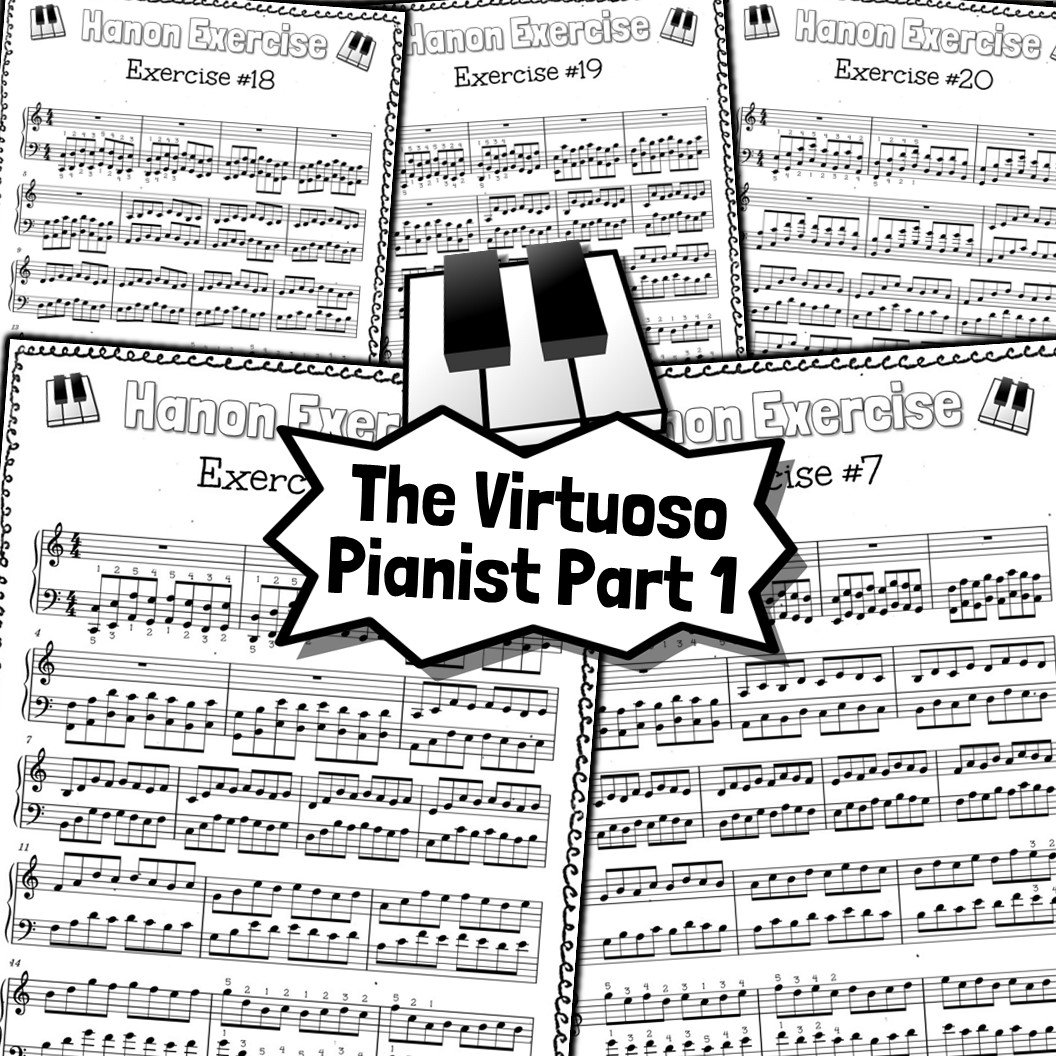 Hanon Piano Exercises | Printable Exercises 1-20 - Etsy