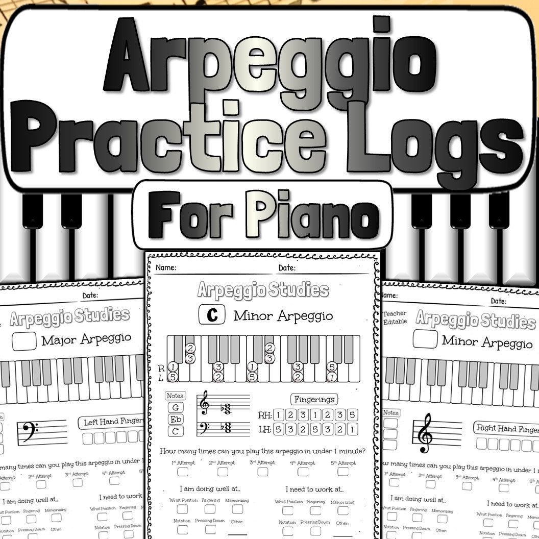 Piano Arpeggio Practice Logs Worksheets - Etsy