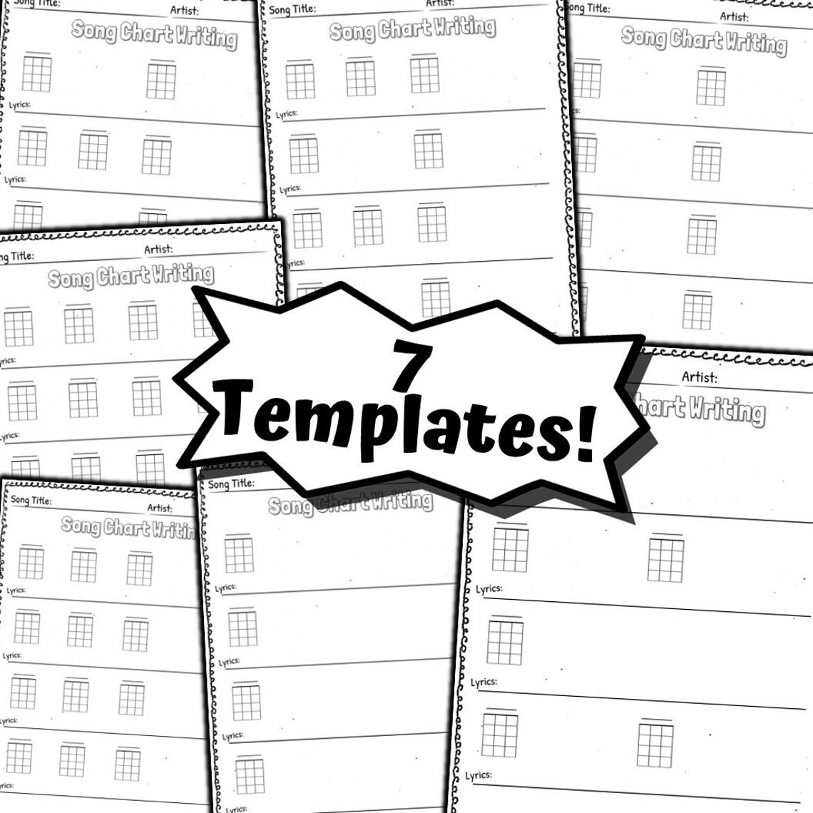 Ukulele Song Chart Composition Worksheets - Etsy