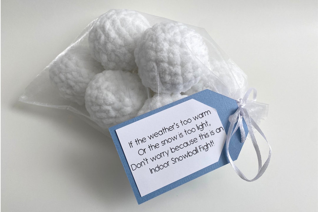 Indoor Snowball Fight Kit Set of 8 Plush Snowballs for Indoor Snowball ...