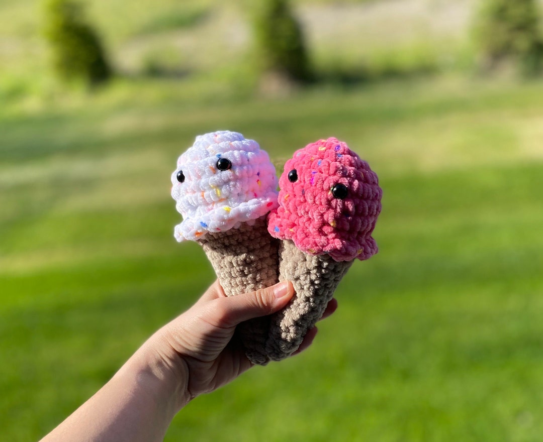 Ice Cream Cone Plushie Cute Crochet Plush Toy Super Soft - Etsy