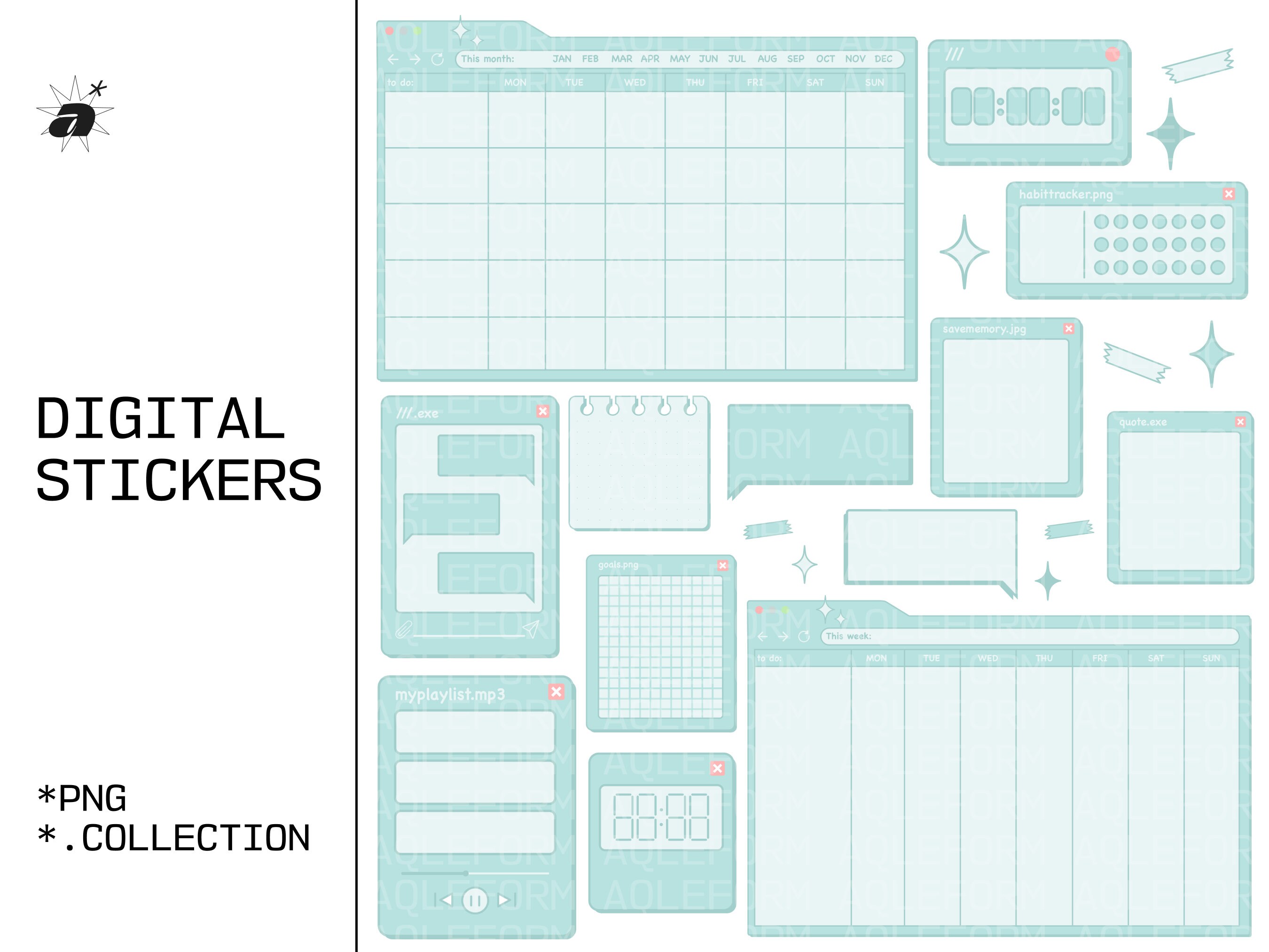 Digital Stickers Goodnotes, Digital Stickers Png, Daily Planning ...