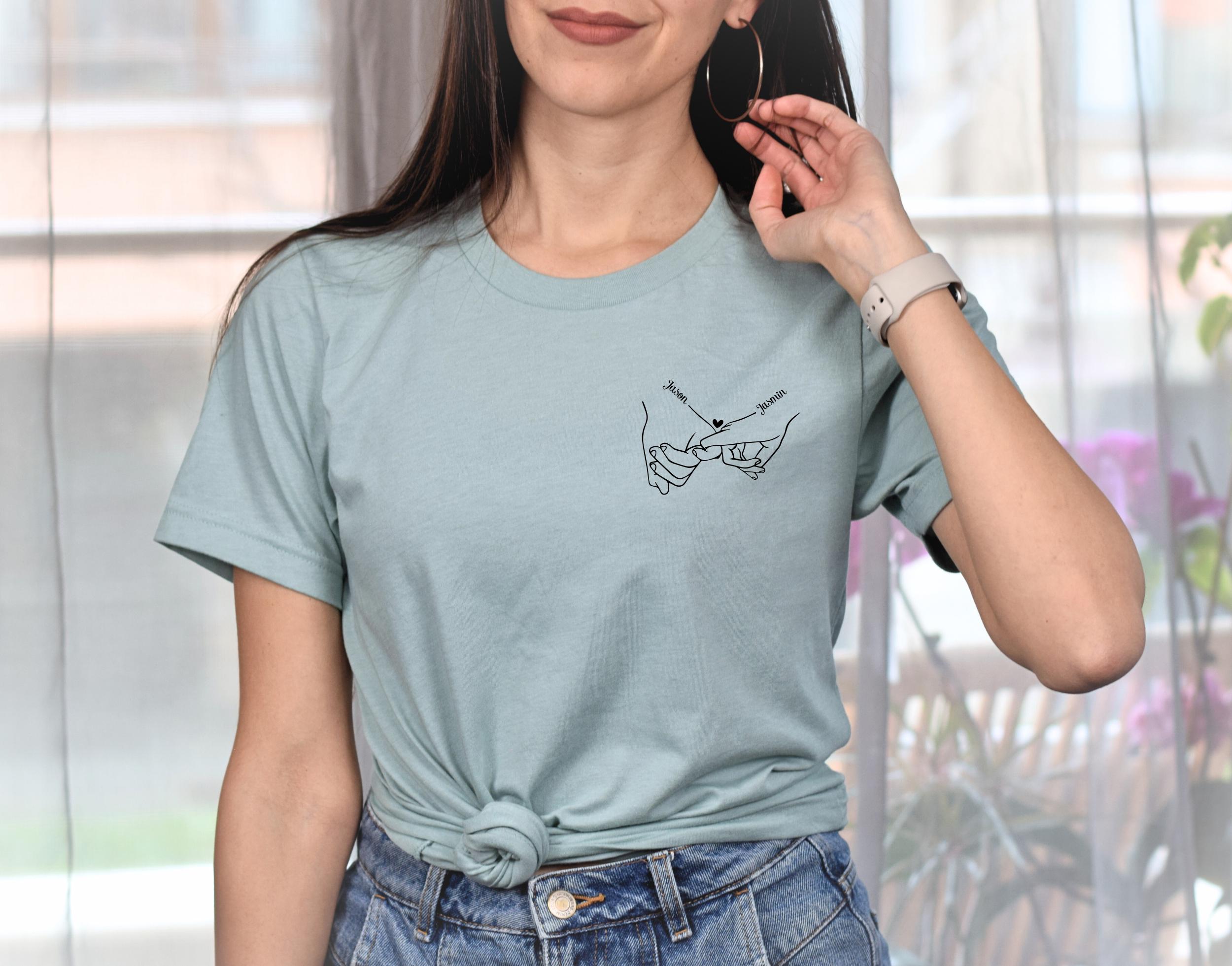 Partner T-shirt Set With Names – Personalized Couple Shirts, Gift for ...