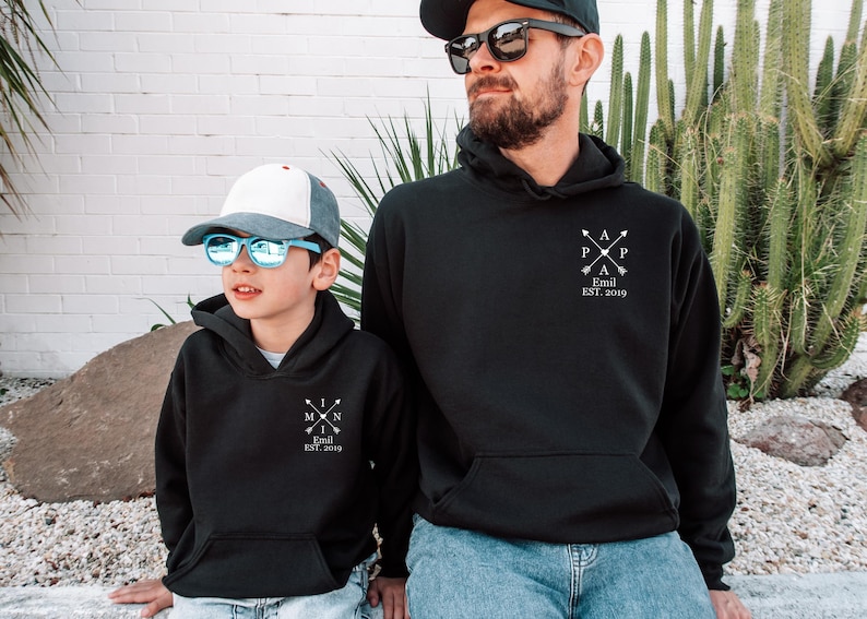 Matching Family Hoodies: Customizable for Dad, Mom, and Little One ...