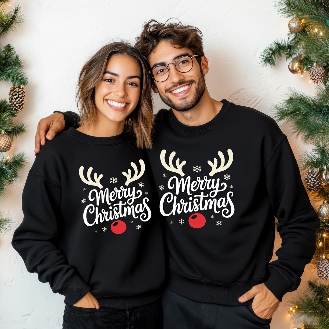 Merry Christmas Matching Outfits | Christmas Sweatshirts for Couples ...