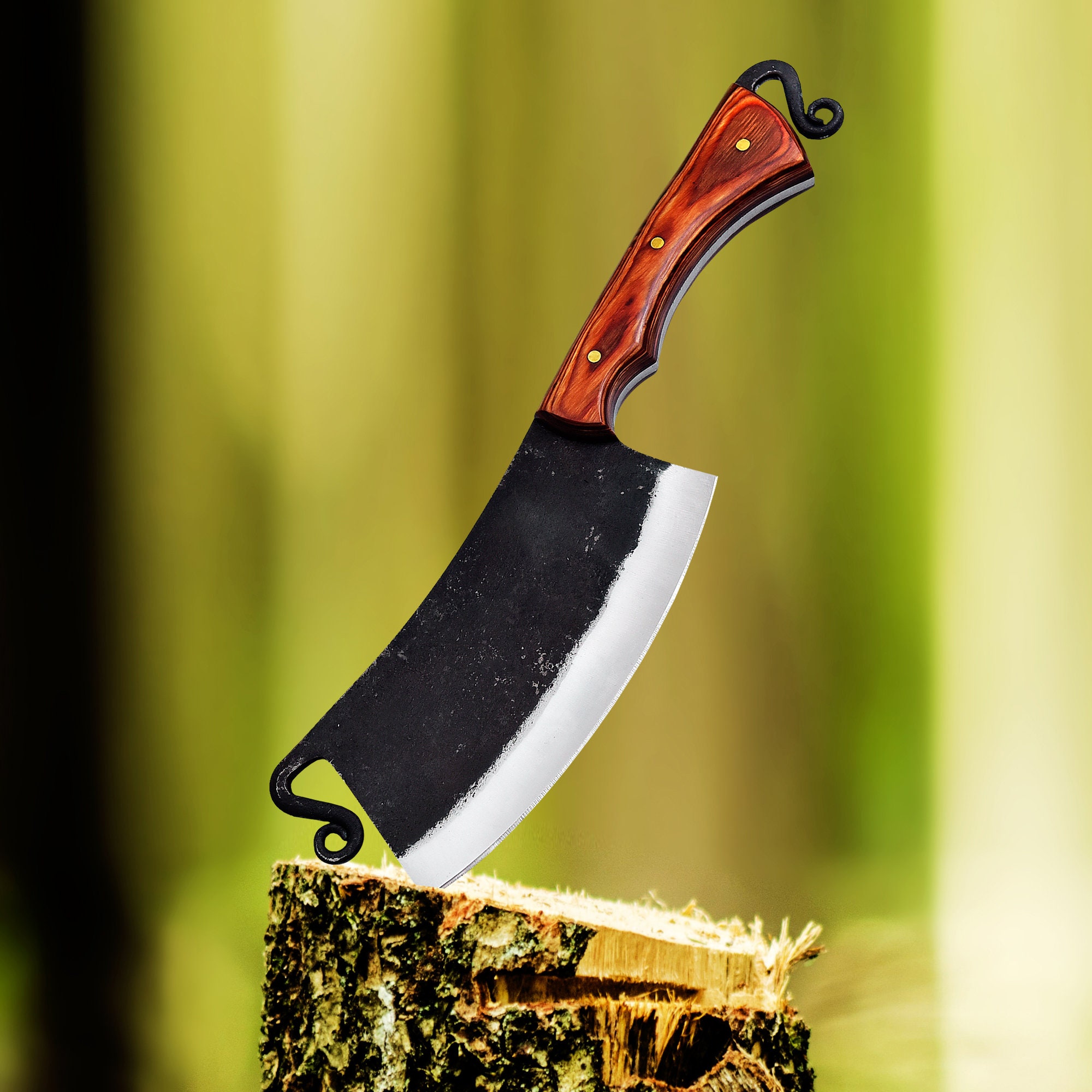 Handmade High Carbon Steel Blade Full Tang Medieval Cleaver, Outdoor ...