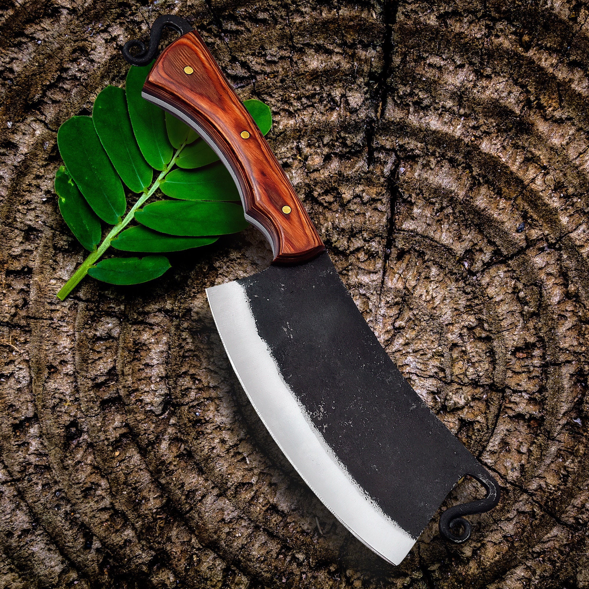 Handmade High Carbon Steel Blade Full Tang Medieval Cleaver, Outdoor ...