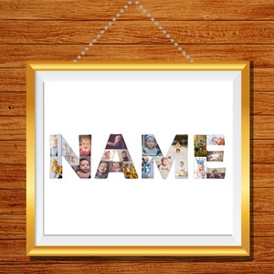 Custom Name Photo Collage: Personalized Letter Word Art (digital JPG ...