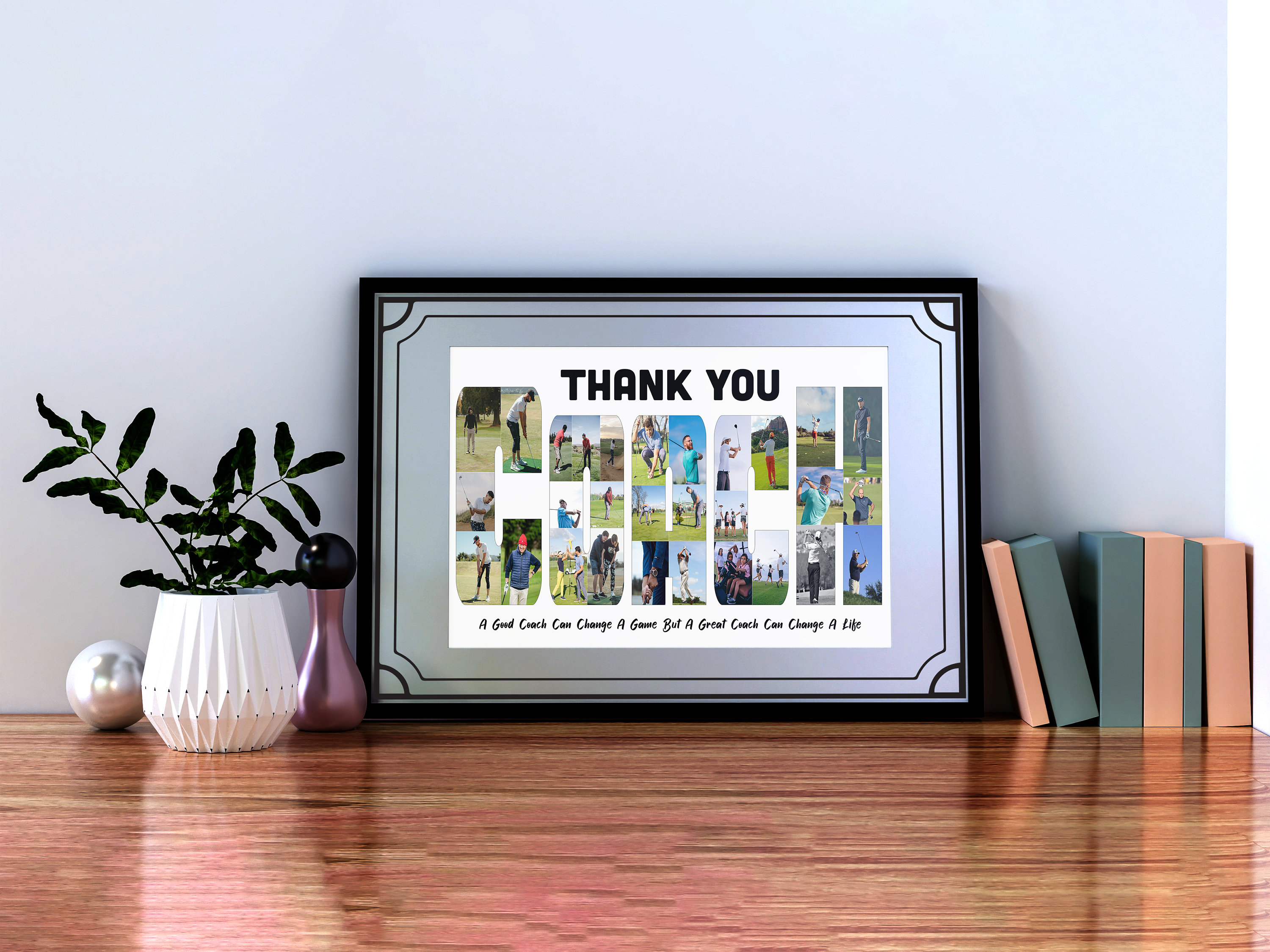 Personalized Coach Photo Collage Gift: Custom Sports Team Frame ...