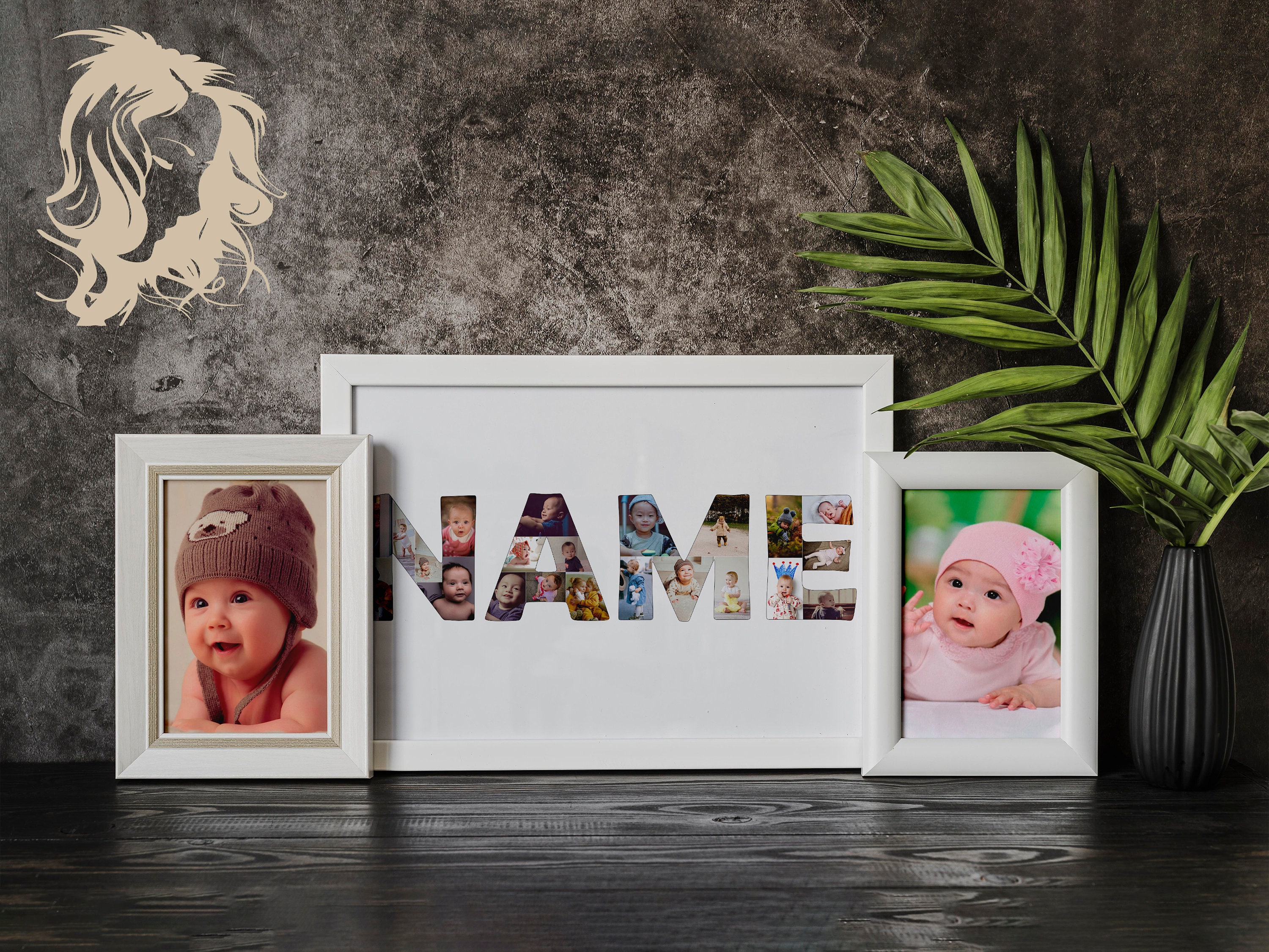 Custom Name Photo Collage: Personalized Letter Word Art (digital JPG ...