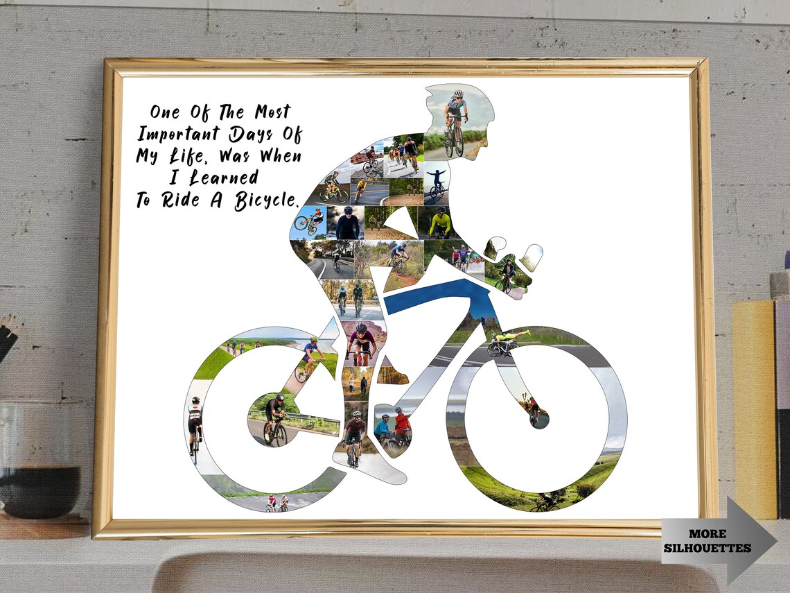 Personalized Cycling Photo Collage, Custom Bike Art (digital JPG) - Etsy