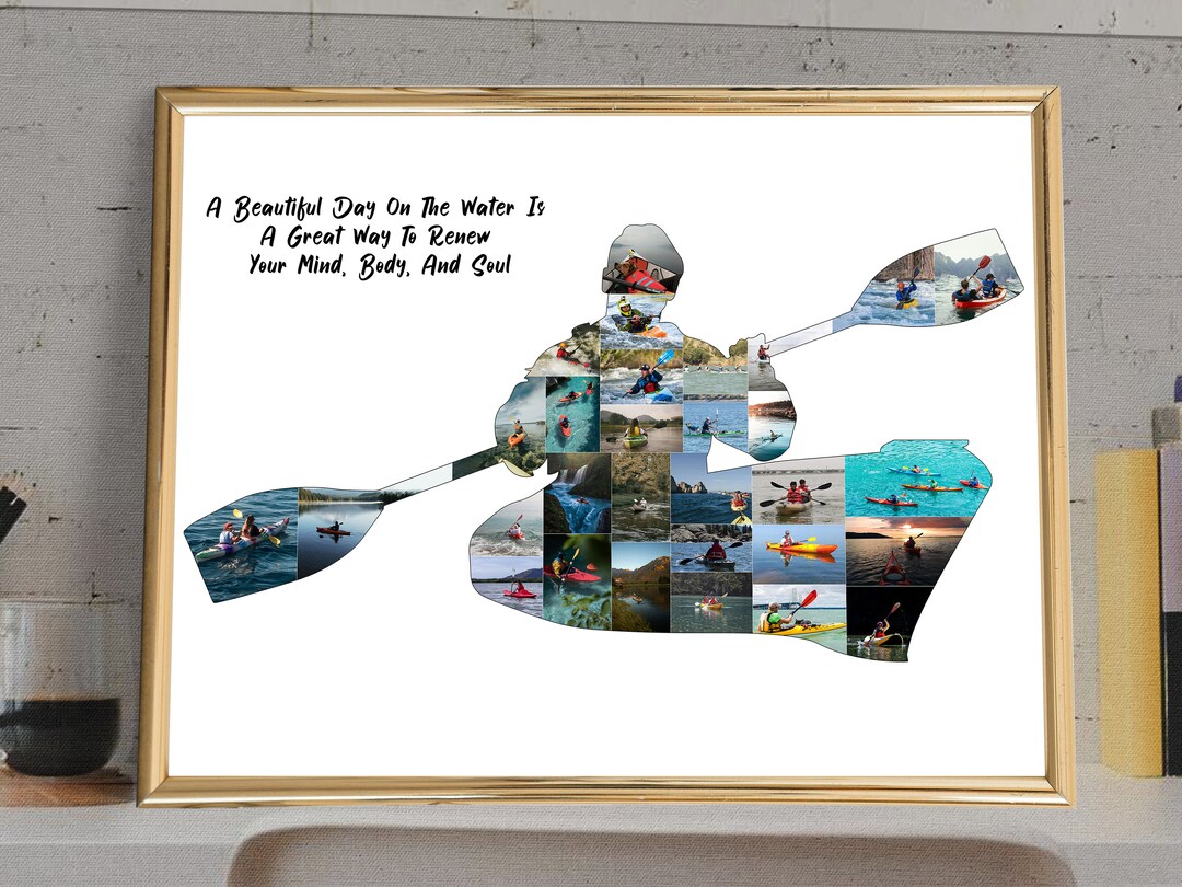 Kayaking Photo Collage Custom Kayak Wall Art Custom Kayak Collage ...