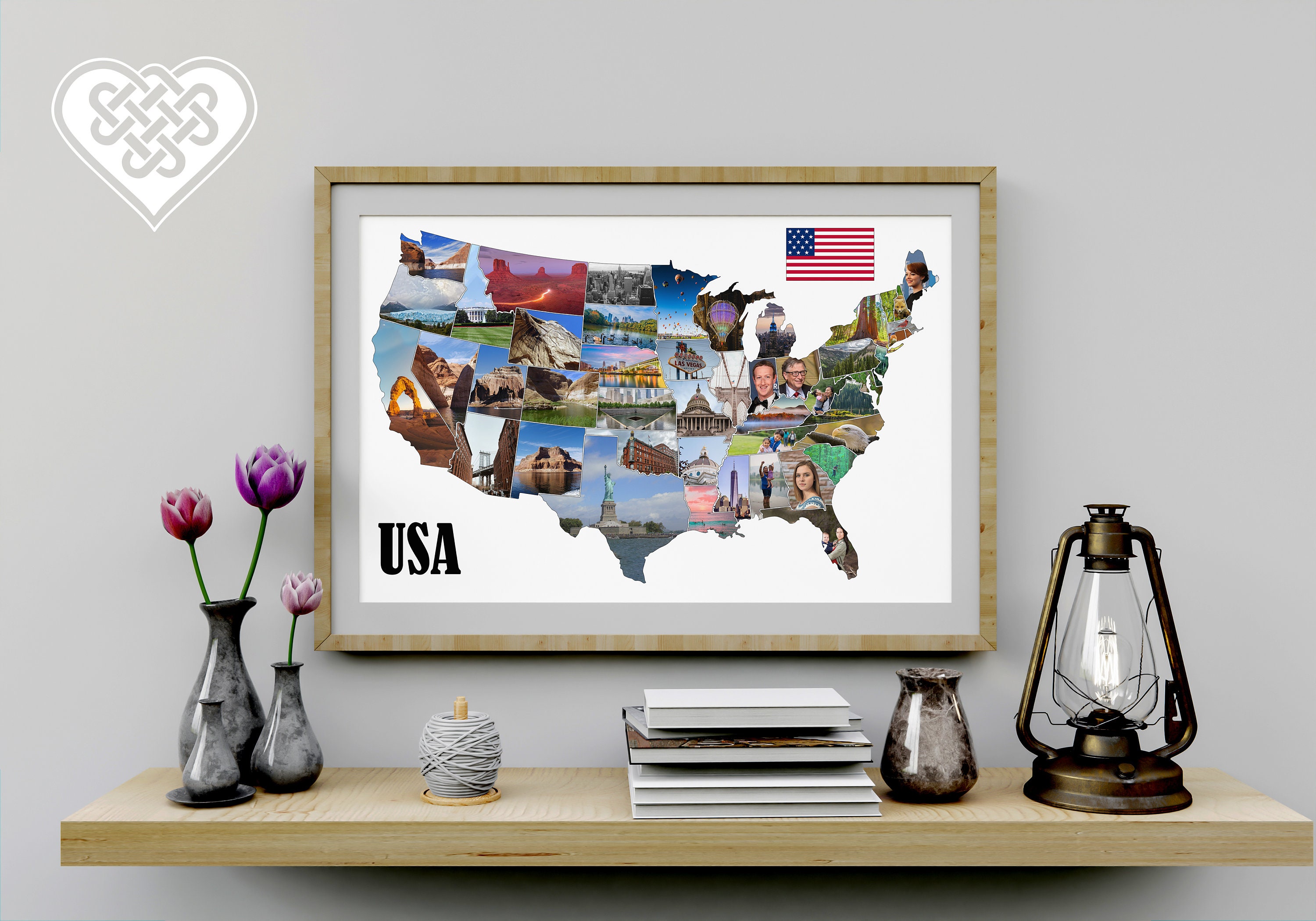 Personalized USA States Photo Collage Map (digital File) - Etsy