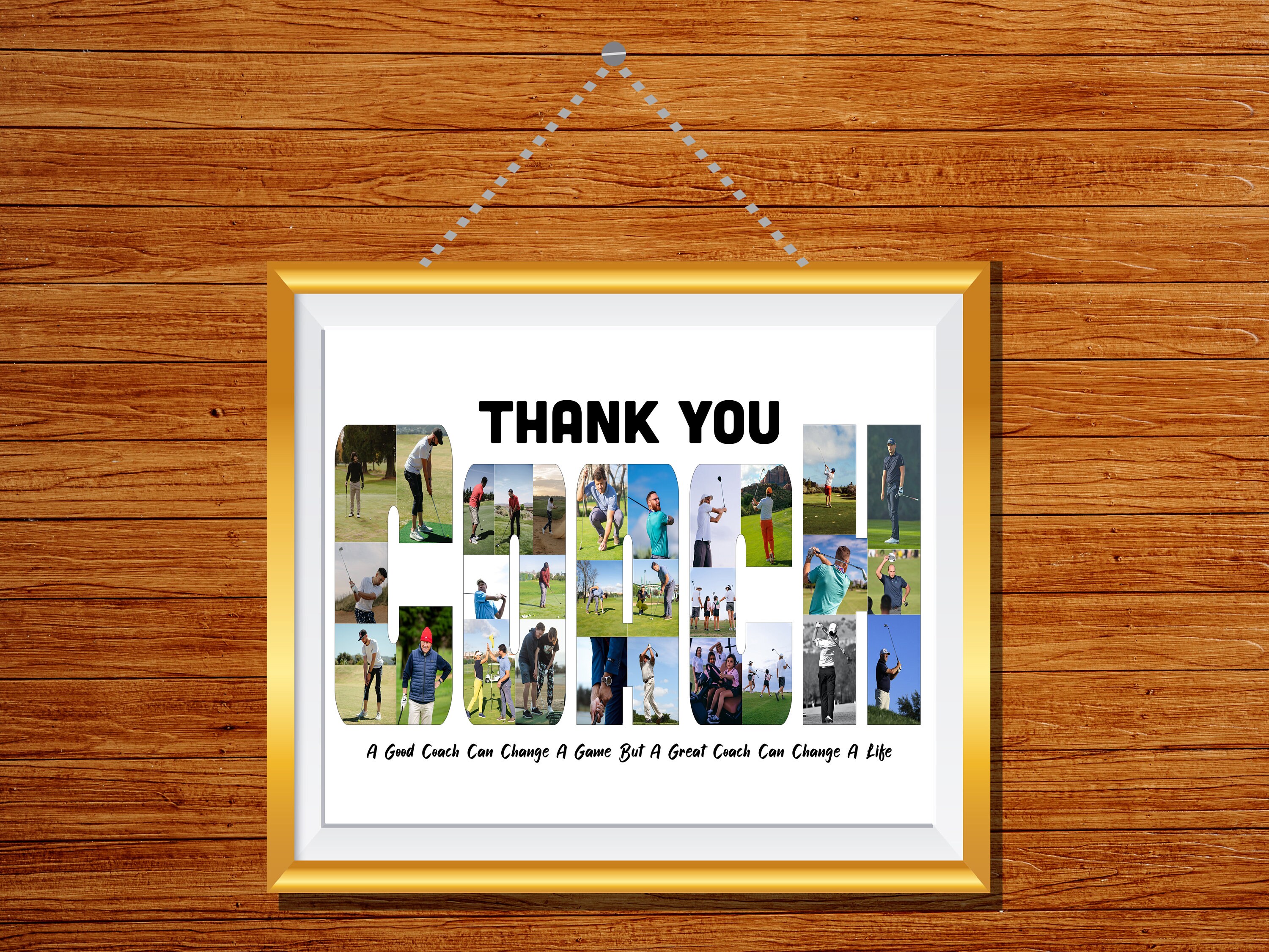Personalized Coach Photo Collage Gift: Custom Sports Team Frame ...
