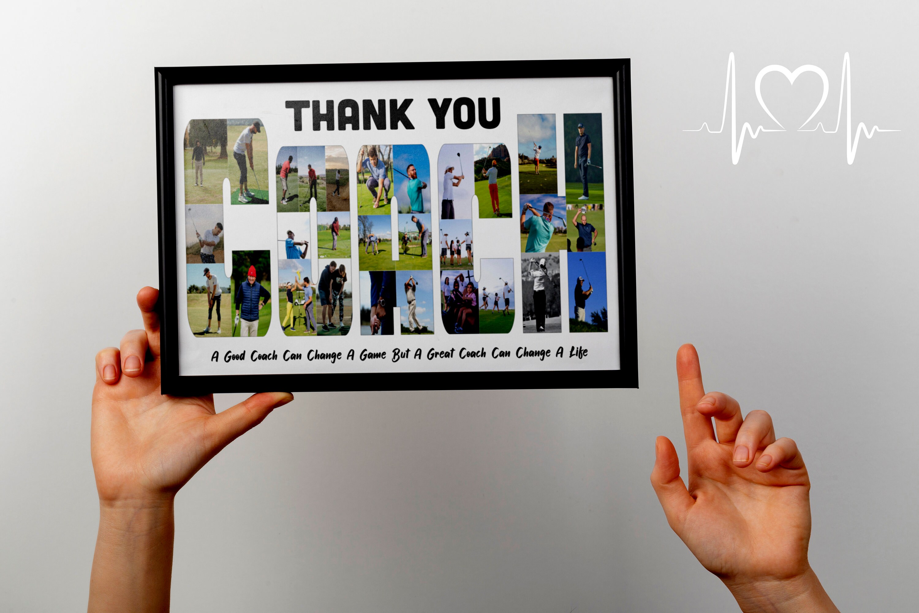 Personalized Coach Photo Collage Gift: Custom Sports Team Frame ...