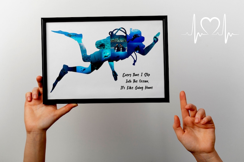 Custom Scuba Diving Photo Collage: Personalized Diver Gift (digital ...