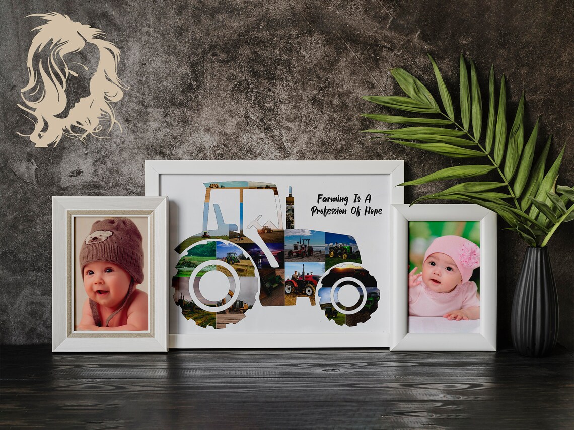 Personalized Tractor Photo Collage Gift for Farmers (digital Print File ...