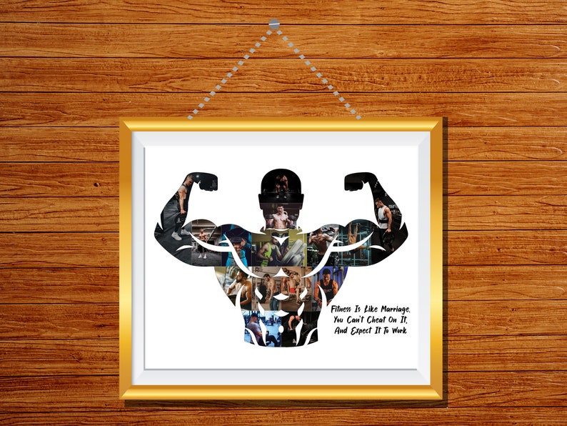 Bodybuilding Photo Collage Gift, Personalized Gym Wall Art (digital JPG ...