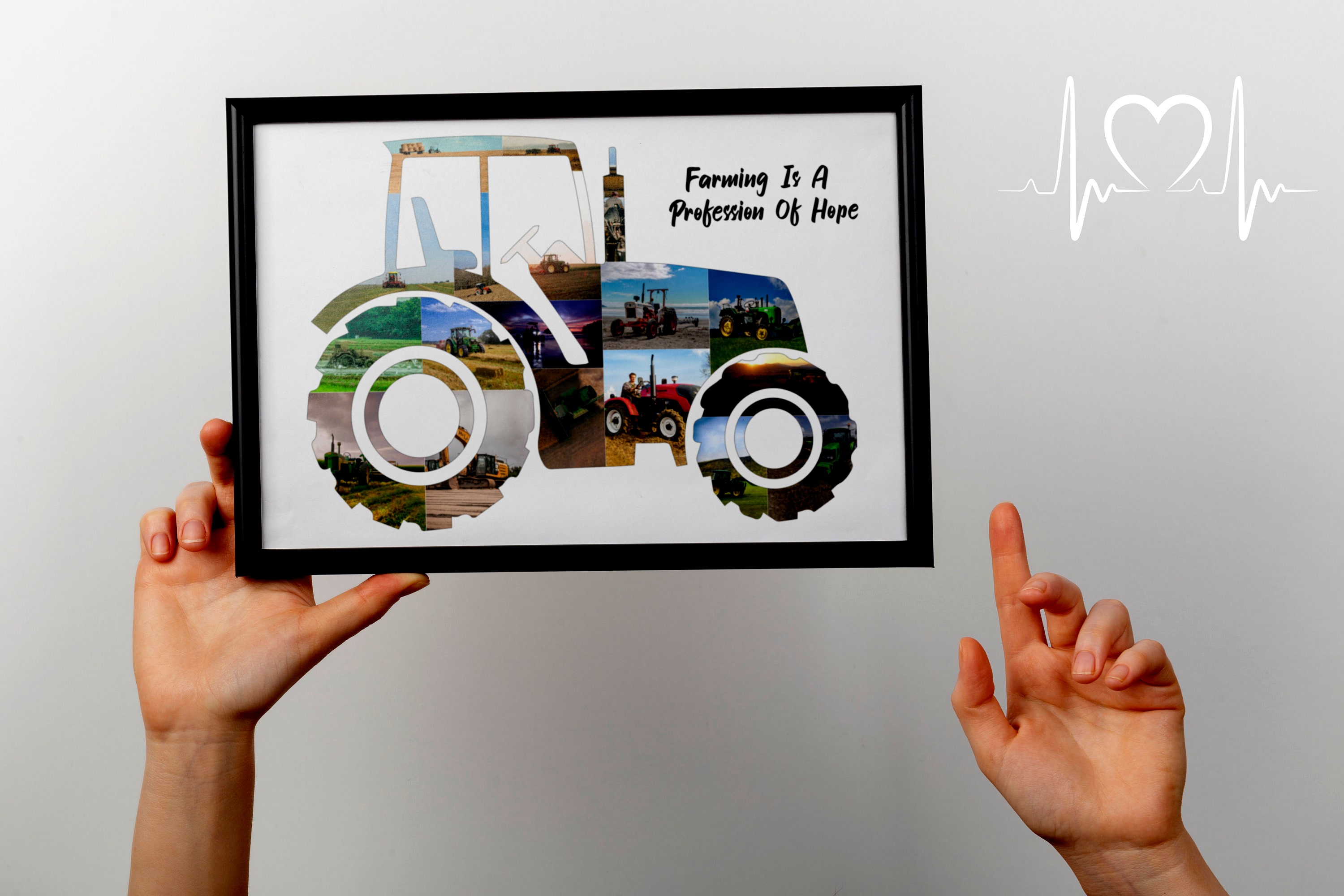 Personalized Tractor Photo Collage Gift for Farmers (digital Print File ...