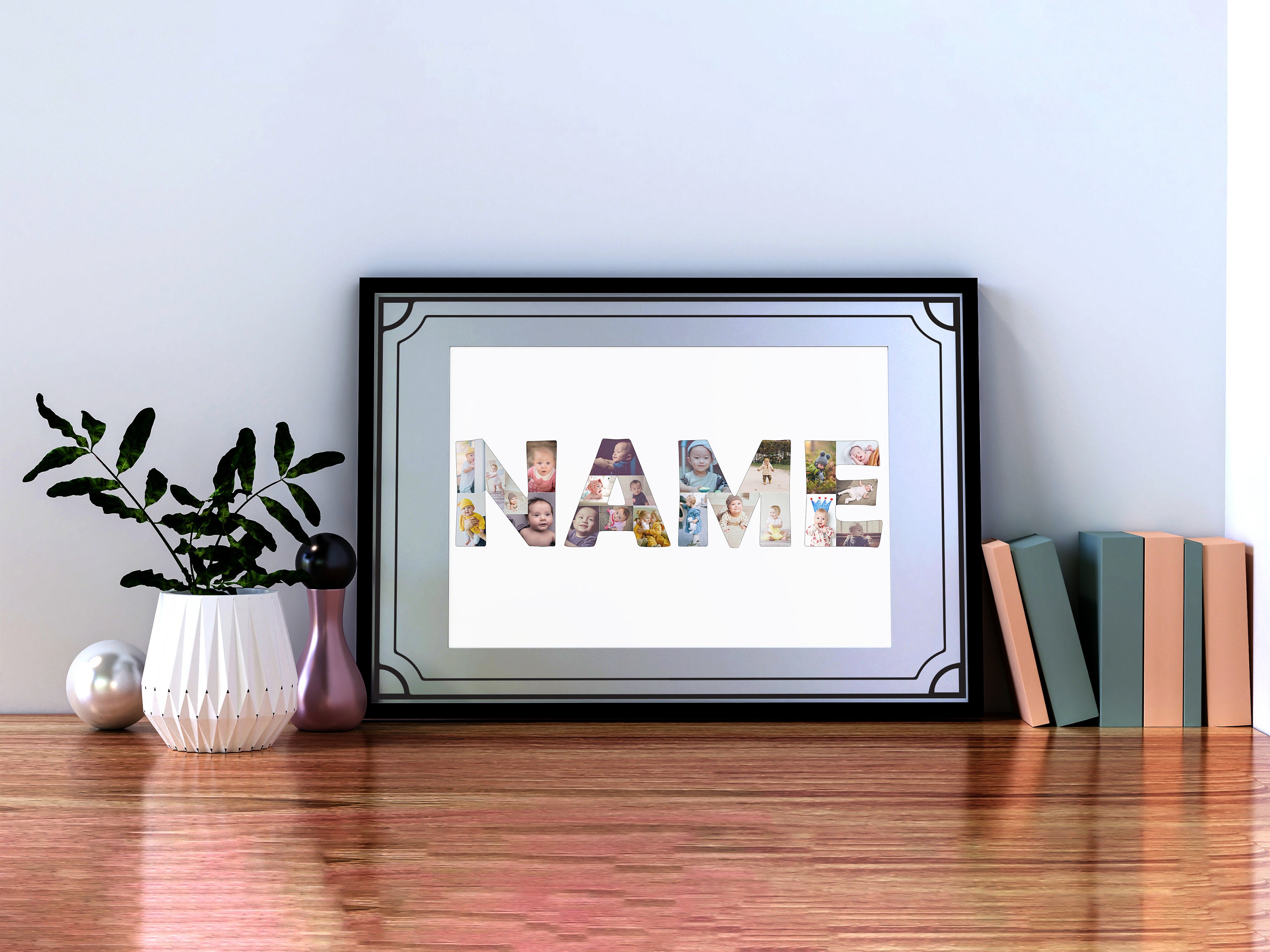 Custom Name Photo Collage: Personalized Letter Word Art (digital JPG ...