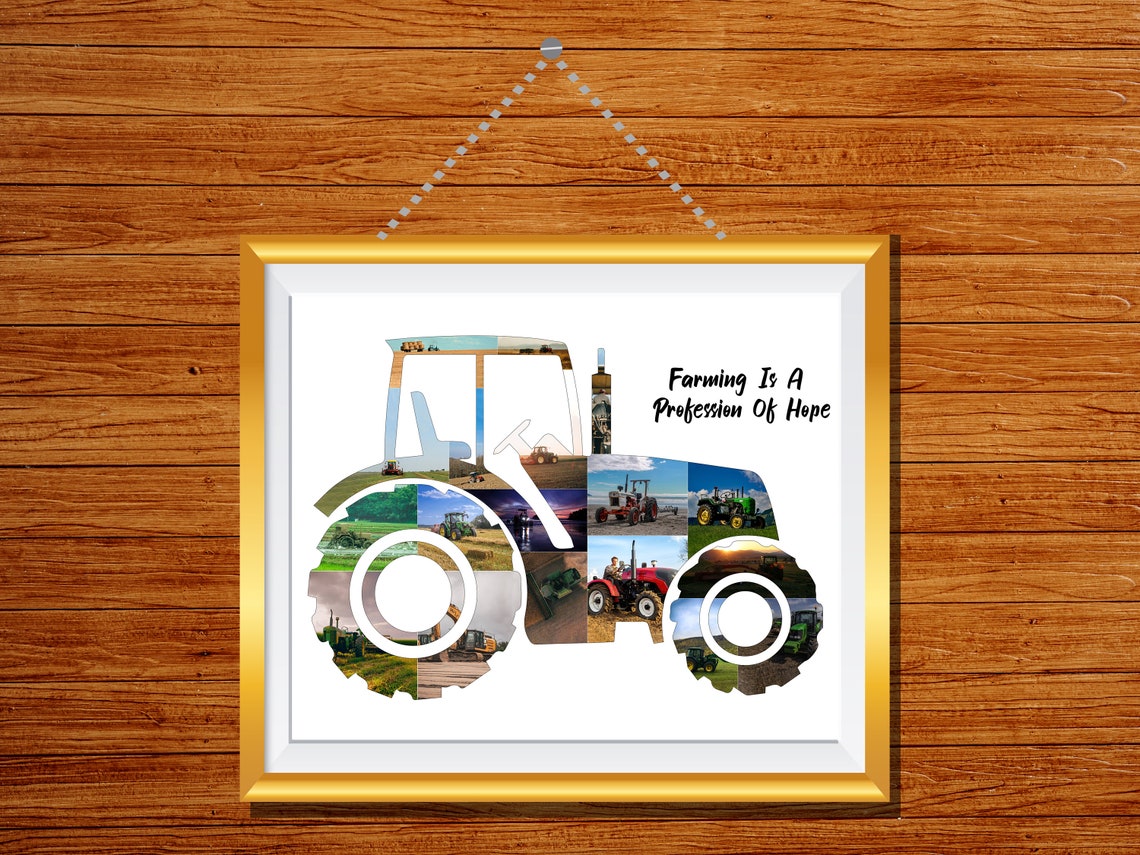 Personalized Tractor Photo Collage Gift for Farmers (digital Print File ...