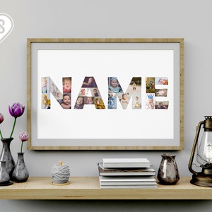 Custom Name Photo Collage: Personalized Letter Word Art (digital JPG ...