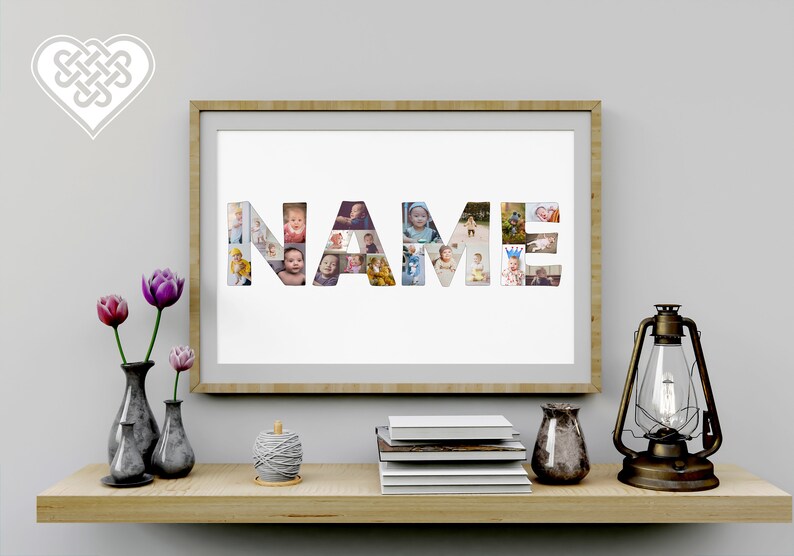 Custom Name Photo Collage: Personalized Letter Word Art (digital JPG ...
