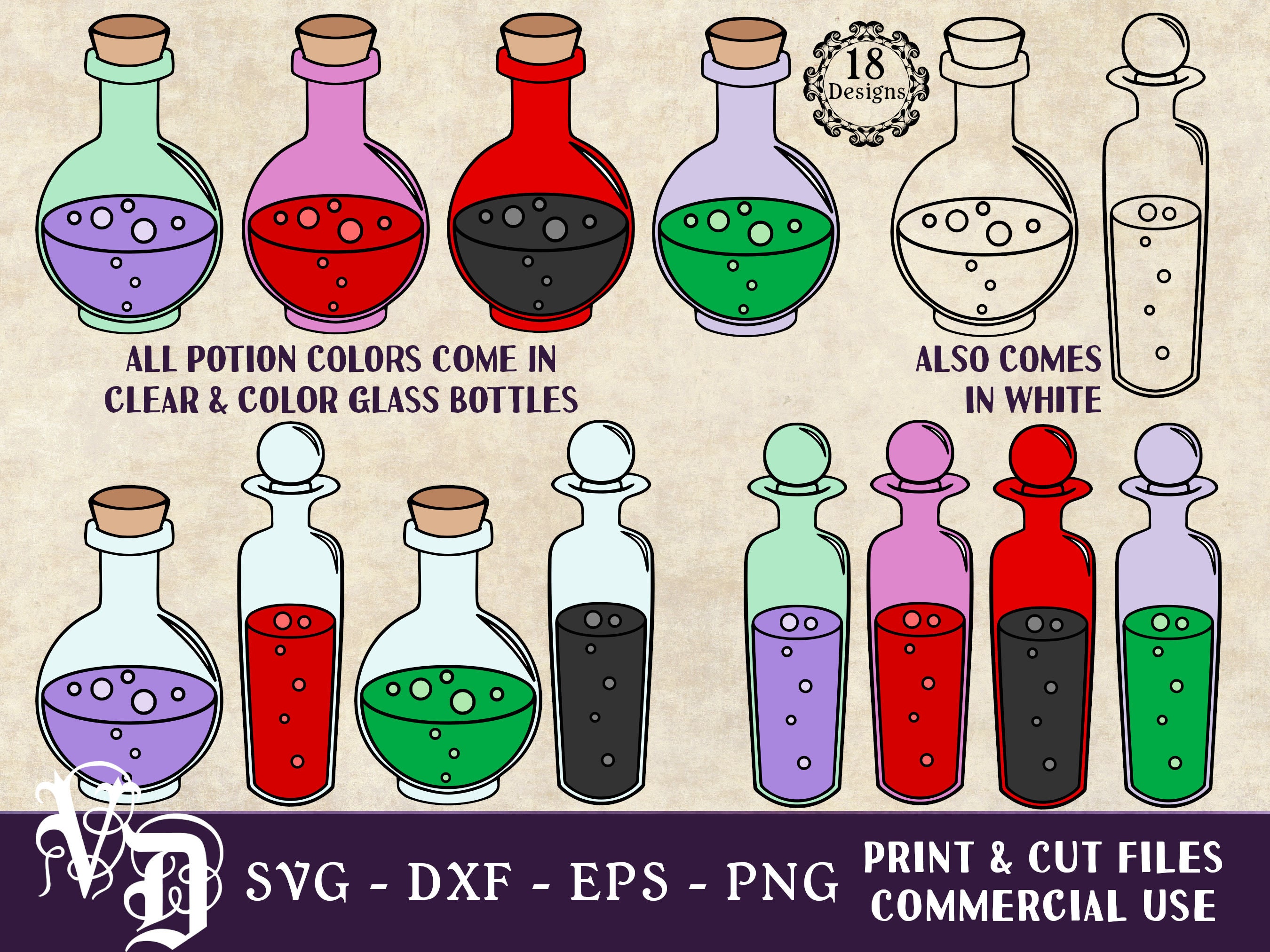 Potion Bottle SVG Witch Potion SVG Alchemy SVG Spell - Etsy