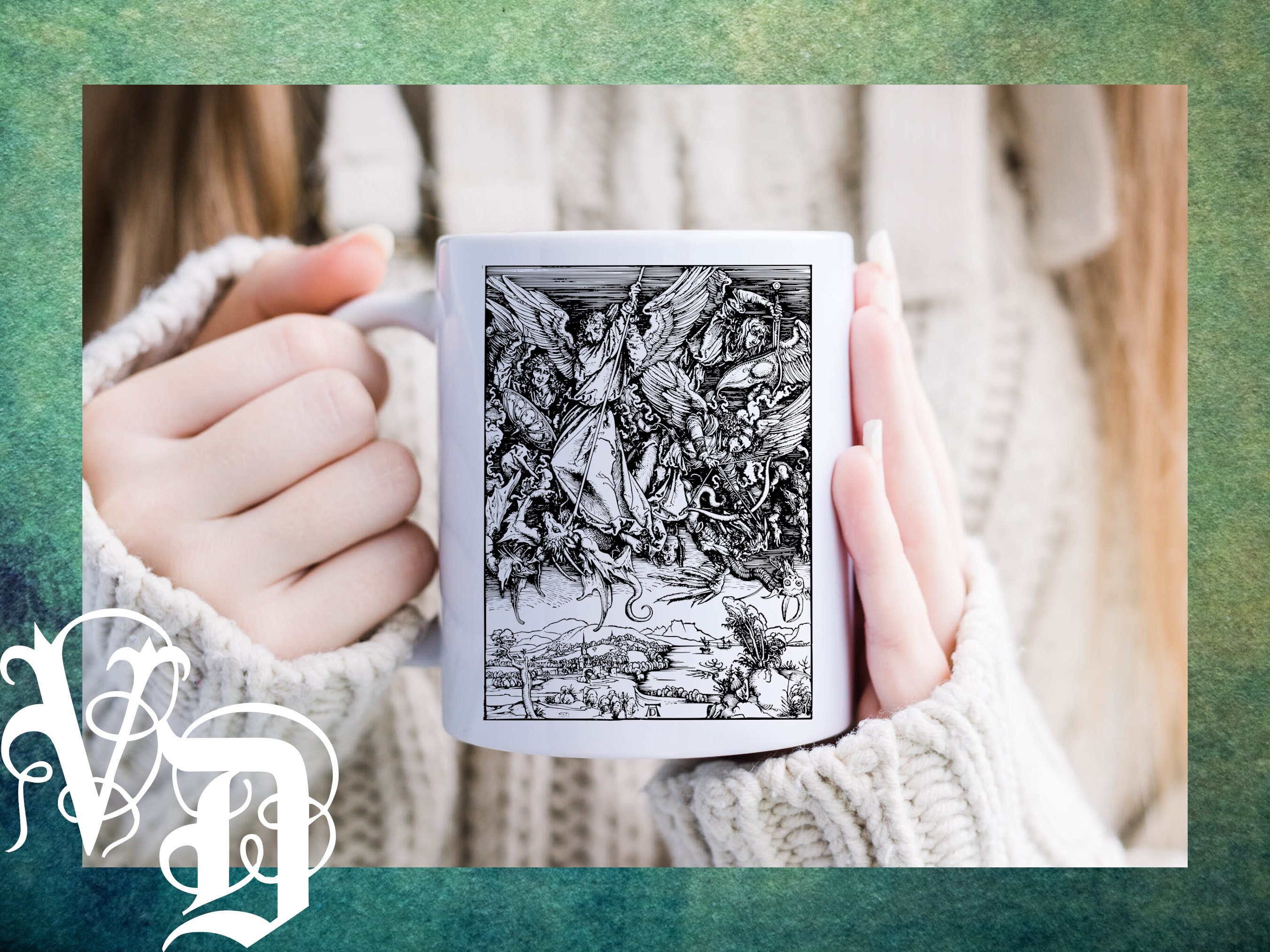 Saint Michael Fighting the Dragon SVG | Angel Vs Demon SVG | Angel ...