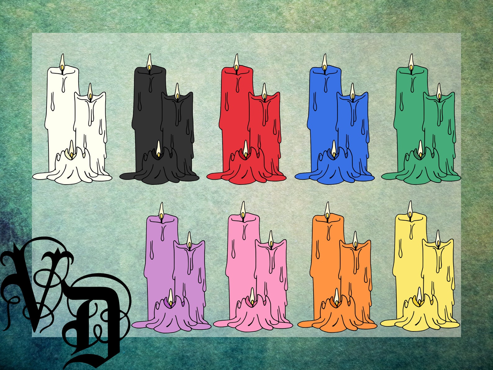 Melting Candle SVG Candle Bundle SVG Burning Candle SVG Color Candle ...