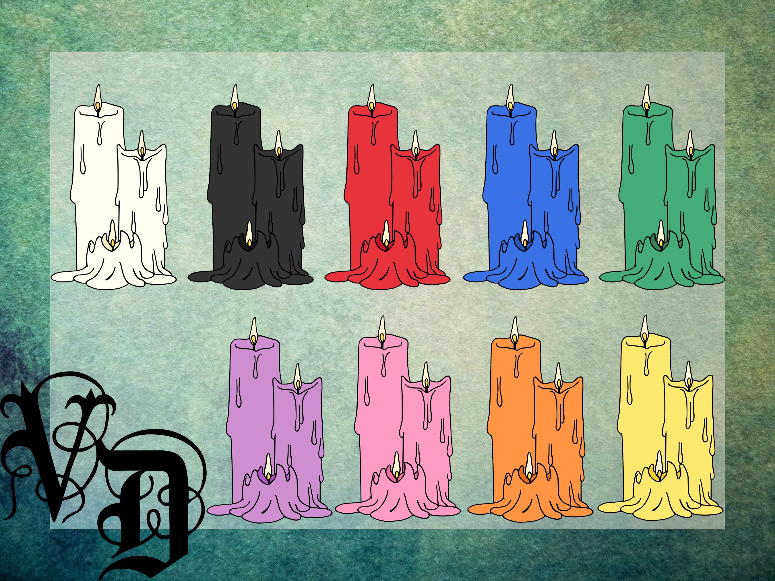 Melting Candle SVG | Candle Bundle SVG | Burning Candle SVG | Color ...