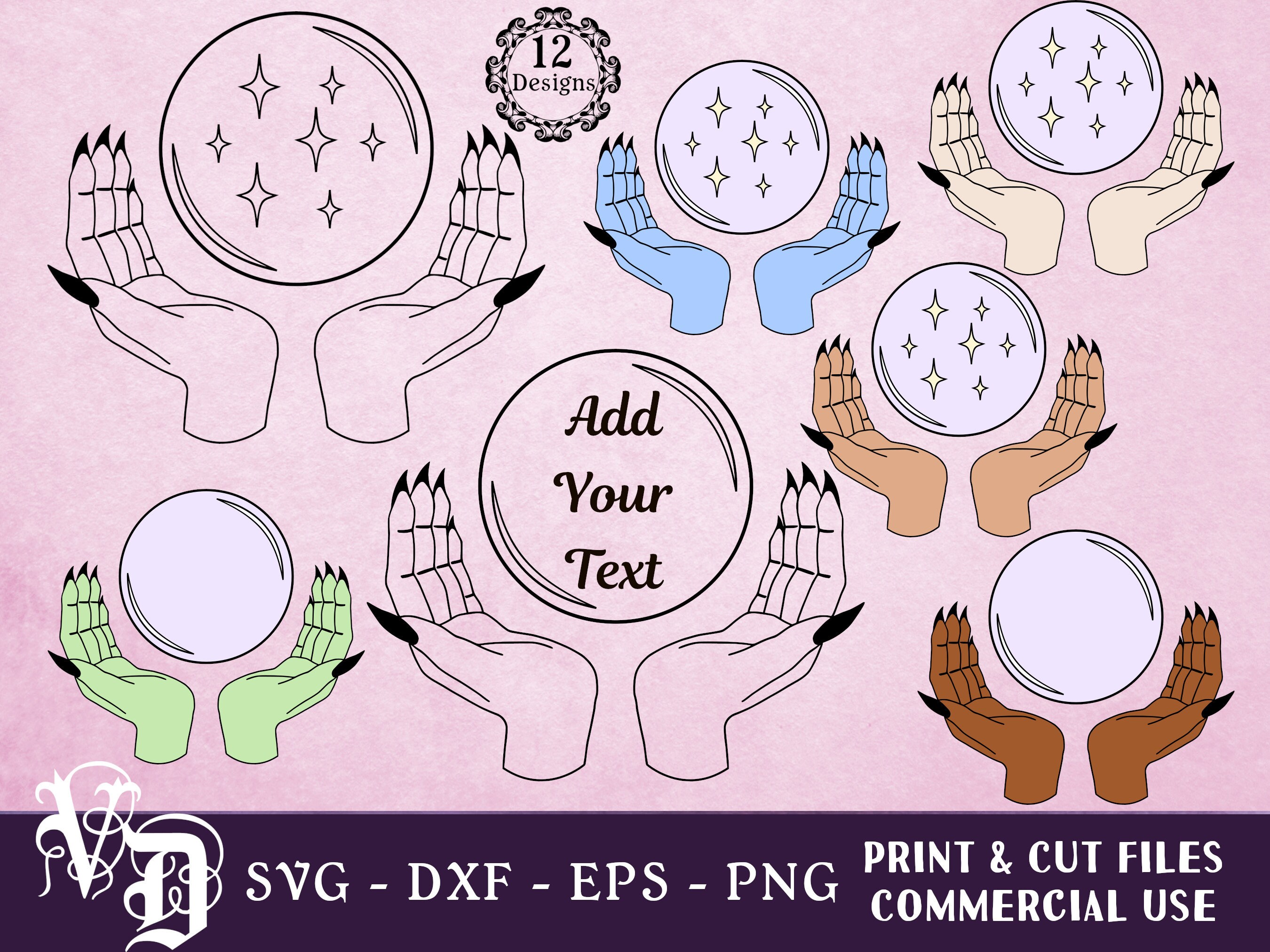 Crystal Ball SVG | Fortune Teller SVG | Witchy Hands SVG | Occult Svg ...