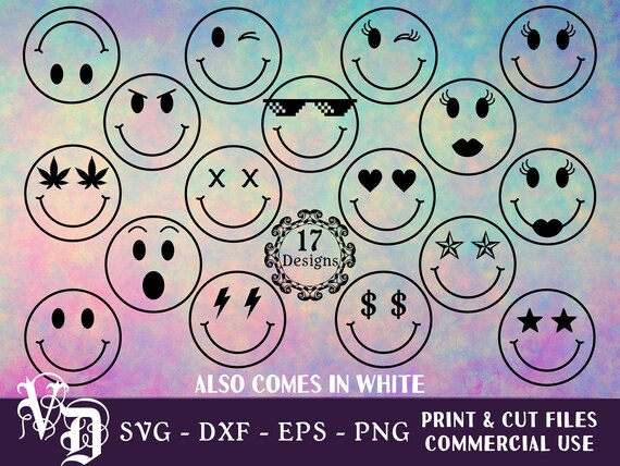 Smiley Face SVG Smiley Face Bundle Retro Smiley SVG - Etsy