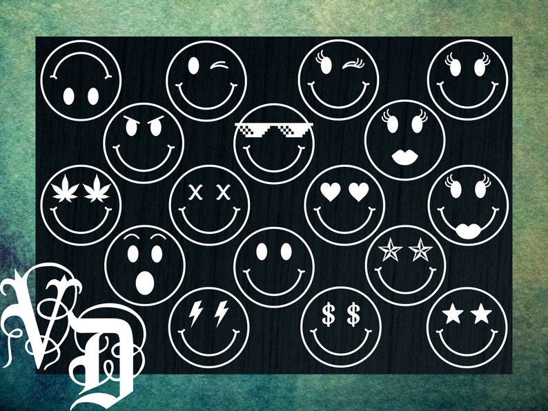 Smiley Face SVG Smiley Face Bundle Retro Smiley SVG Smiley Vector ...
