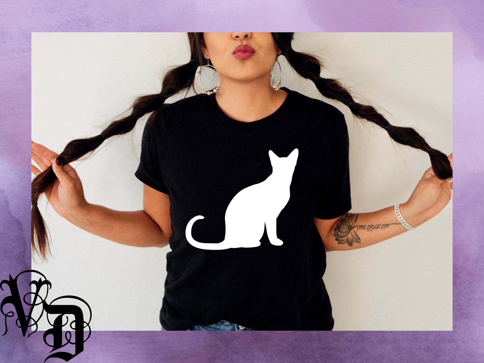 Gothic Cat SVG | Cat Silhouette SVG | Egyptian Ankh SVG | Leaf Corner ...