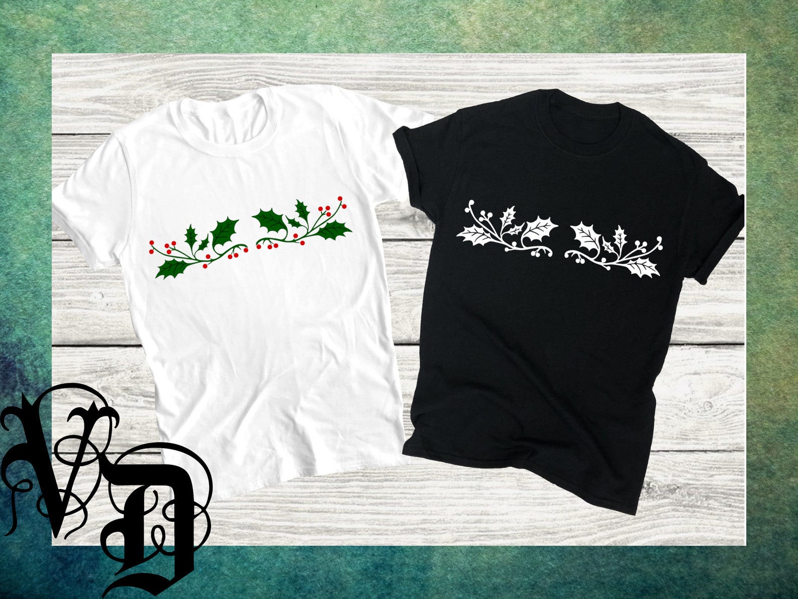 Holly Divider SVG | Holly Branch SVG | Holly Leaves SVG | Holly Berry ...