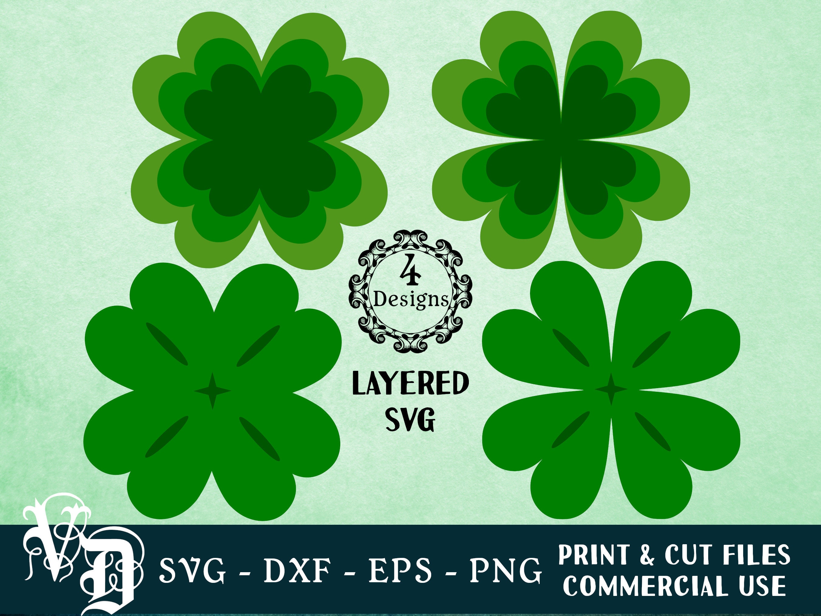 Four Leaf Clover SVG | Green Clover SVG | 4 Leaf Clover SVG | Lucky ...