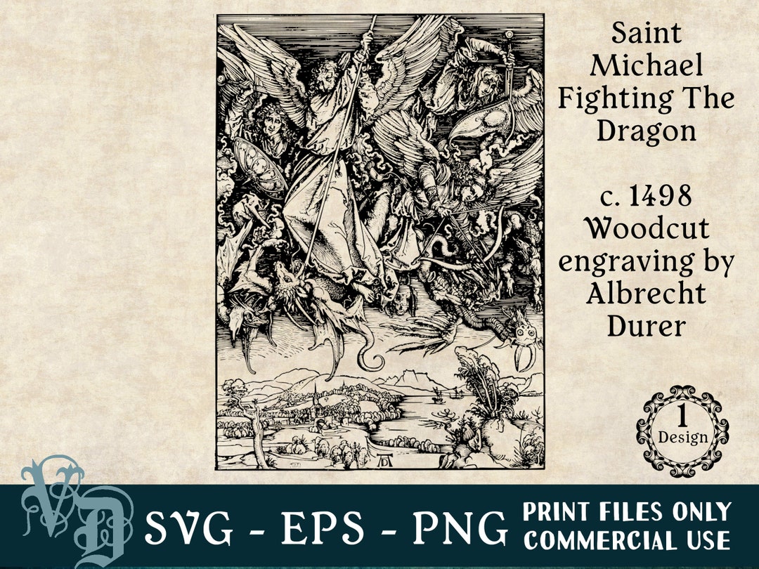 Saint Michael Fighting the Dragon SVG | Angel Vs Demon SVG | Angel ...