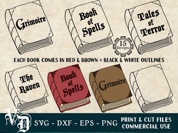 Spooky Old Book SVG Spellbook SVG Halloween Book PNG Poe - Etsy