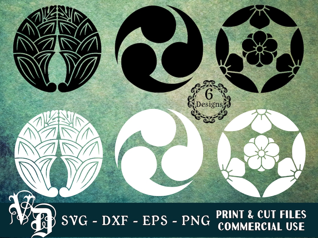 Japanese Emblem SVG | Flower Symbol SVG | Asian Symbol SVG | Japanese ...