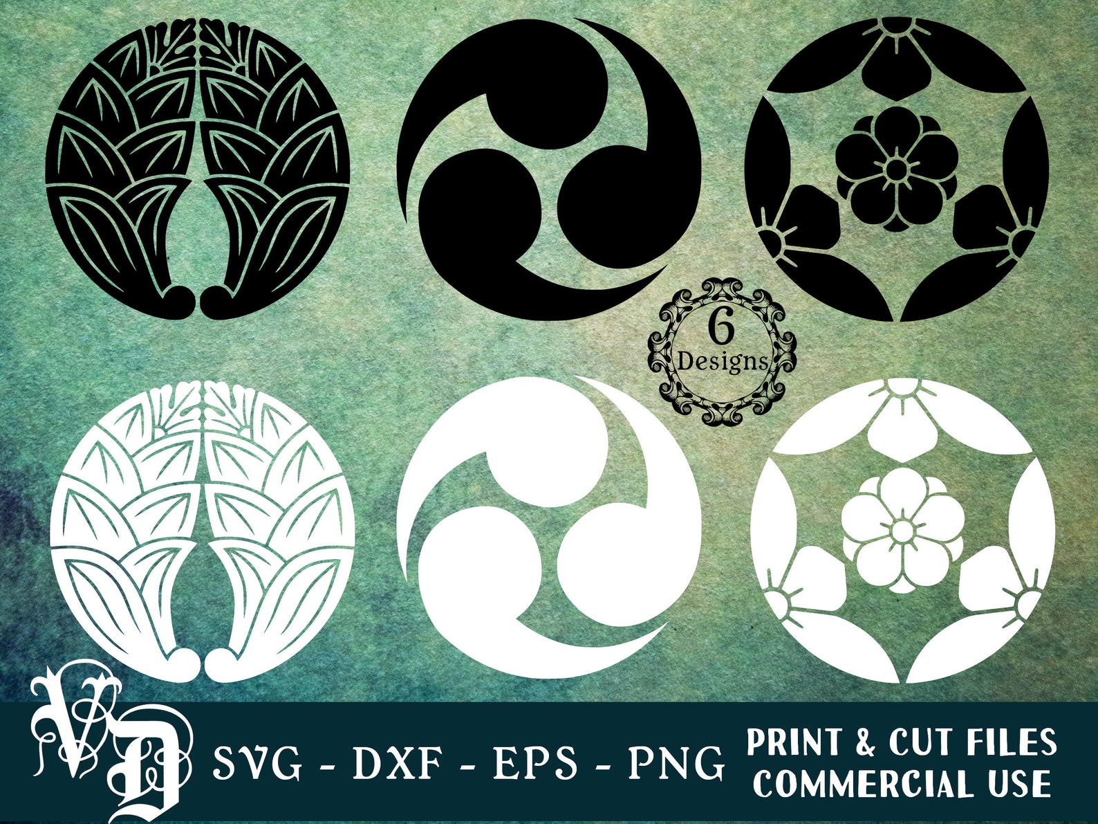 Japanese Emblem SVG | Flower Symbol SVG | Asian Symbol SVG | Japanese ...