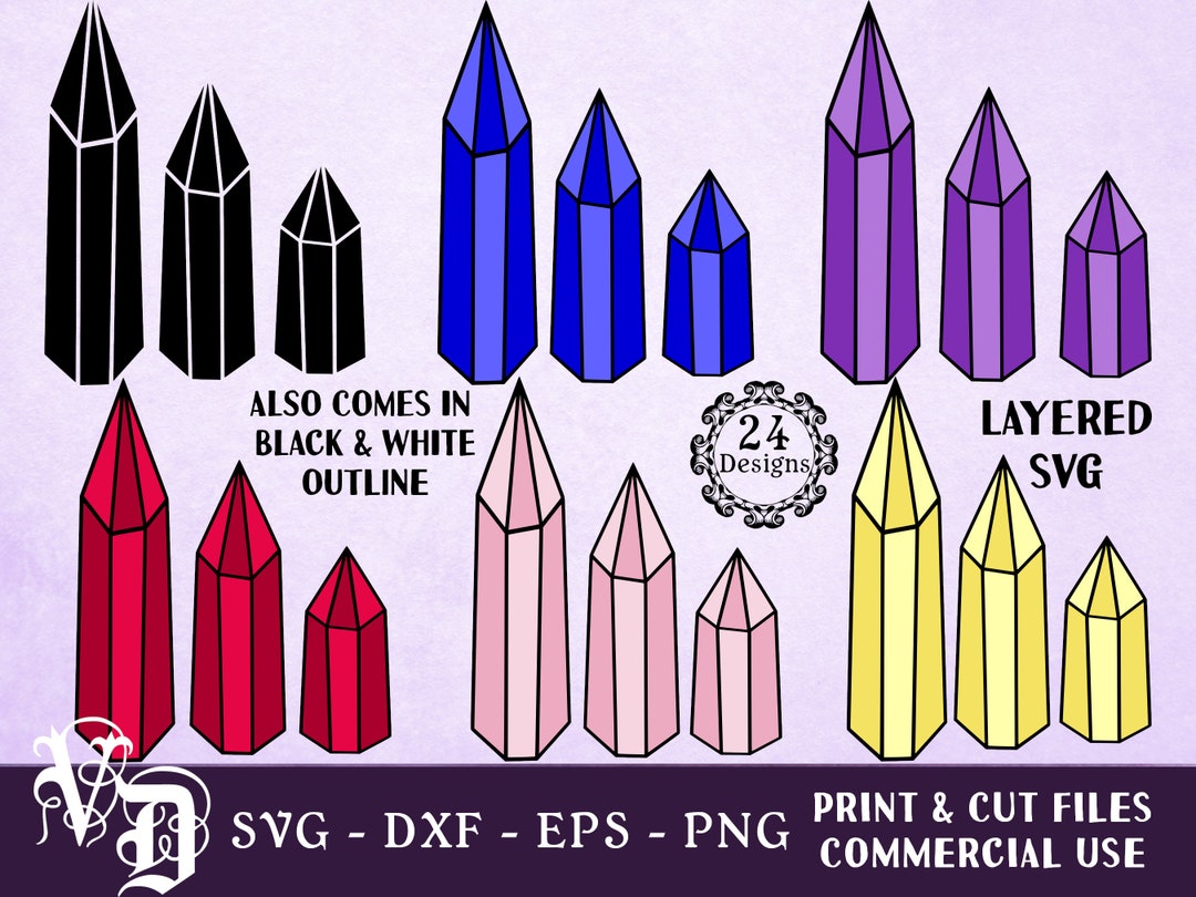 Crystal Point SVG | Crystal Obelisk SVG | Gemstone SVG | Metaphysical ...
