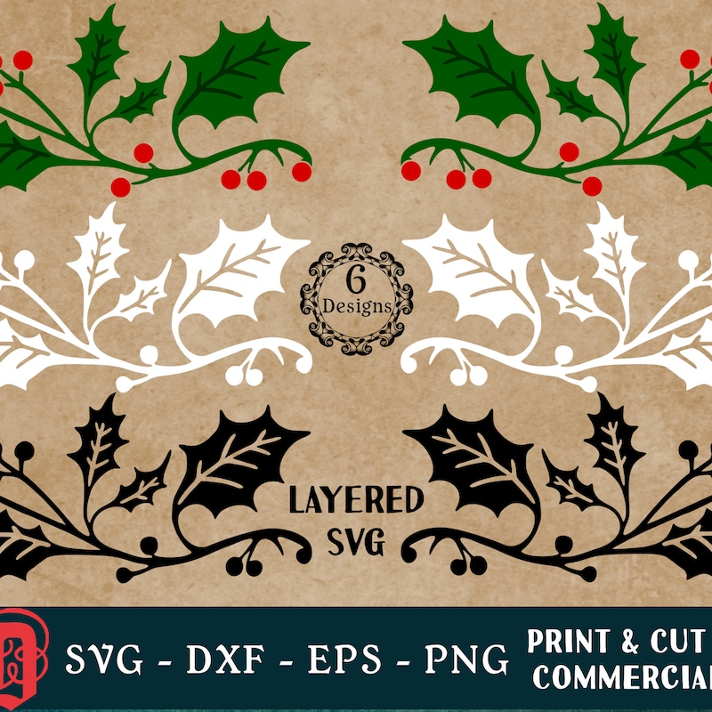 Holly Leaf Svg - Etsy