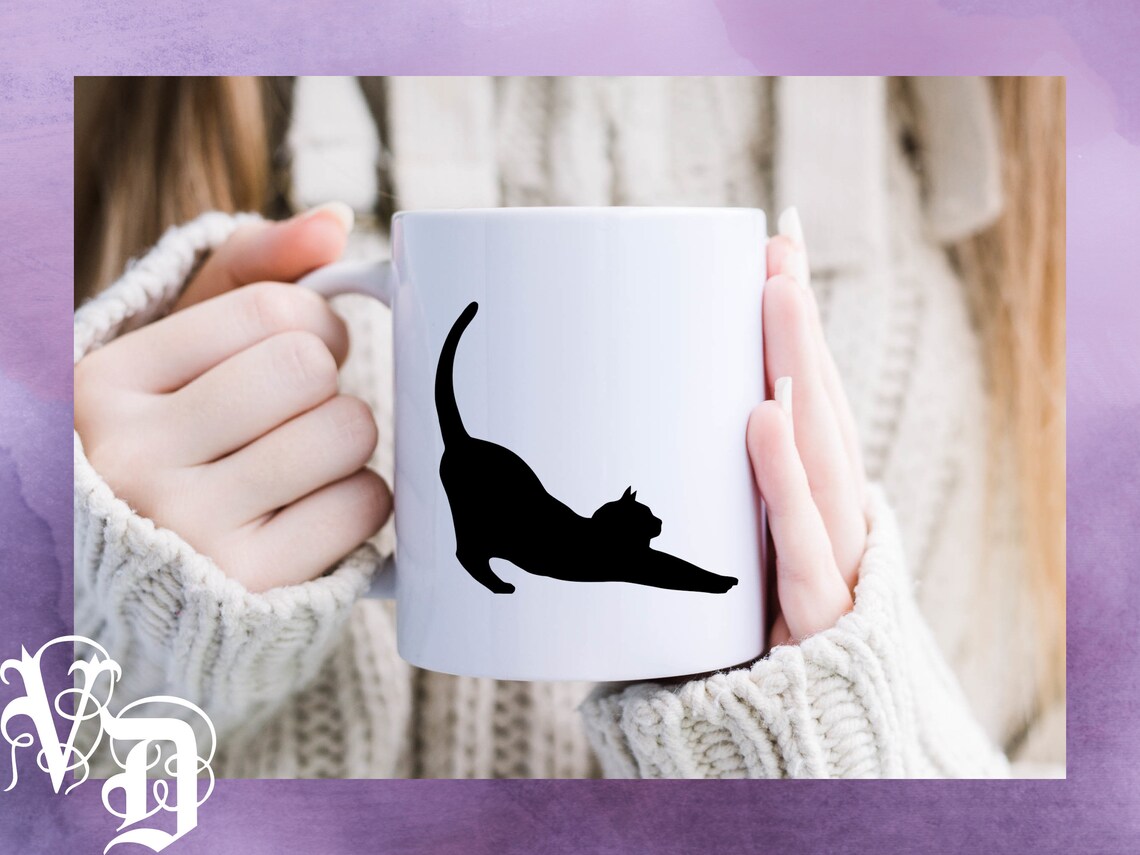 Gothic Cat SVG Cat Silhouette SVG Egyptian Ankh SVG Leaf Corner Svg ...