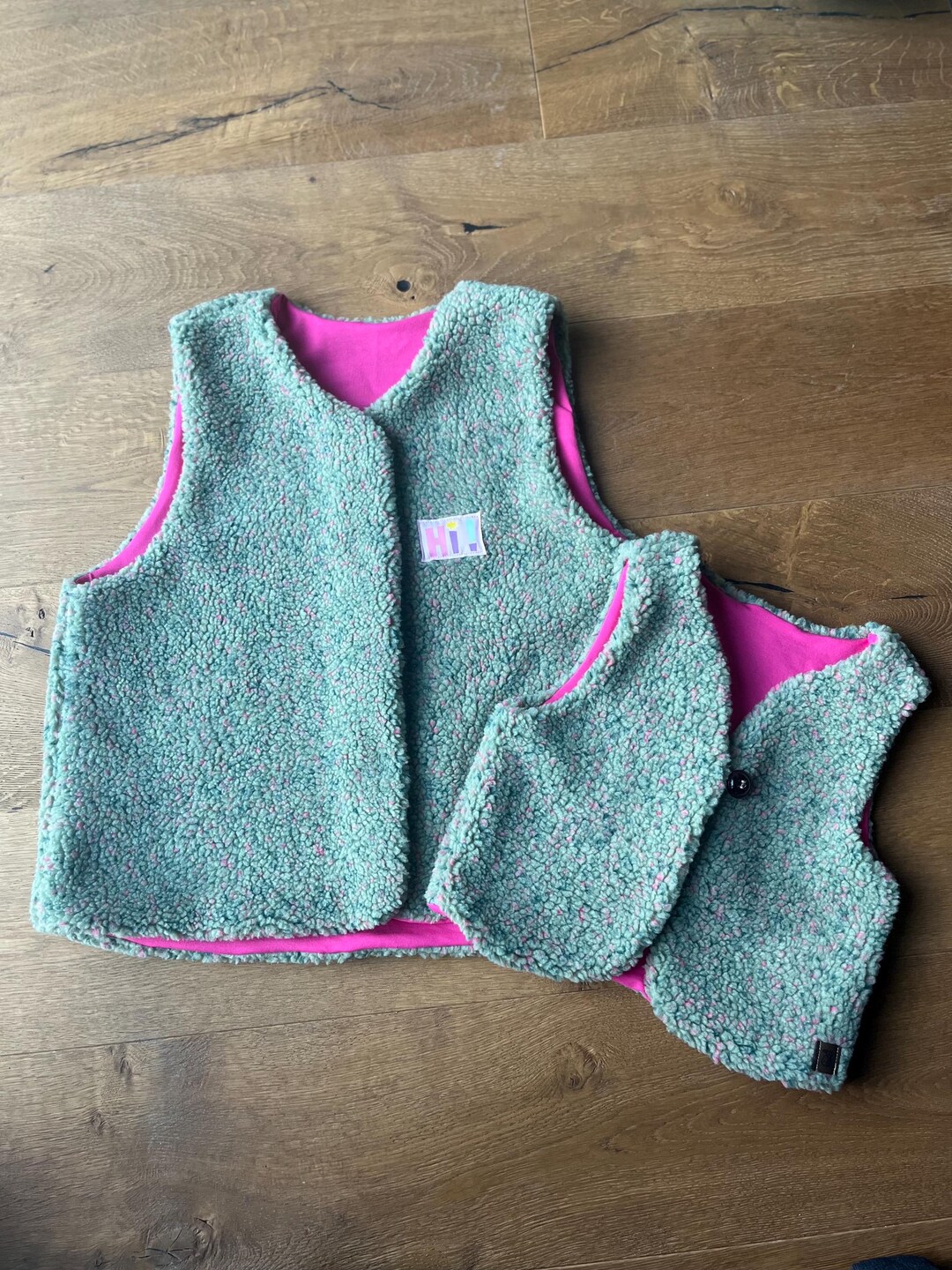 Patterned Teddy Vest, Pink Vest, Lilac Teddy Sherpa Vest, Women's Teddy ...