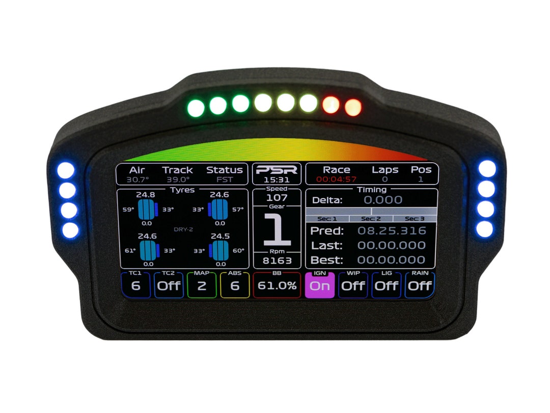 Sim Racing Dashboard Touchscreen Display Leds RPM Simhub, PSR GT 5.0 ...