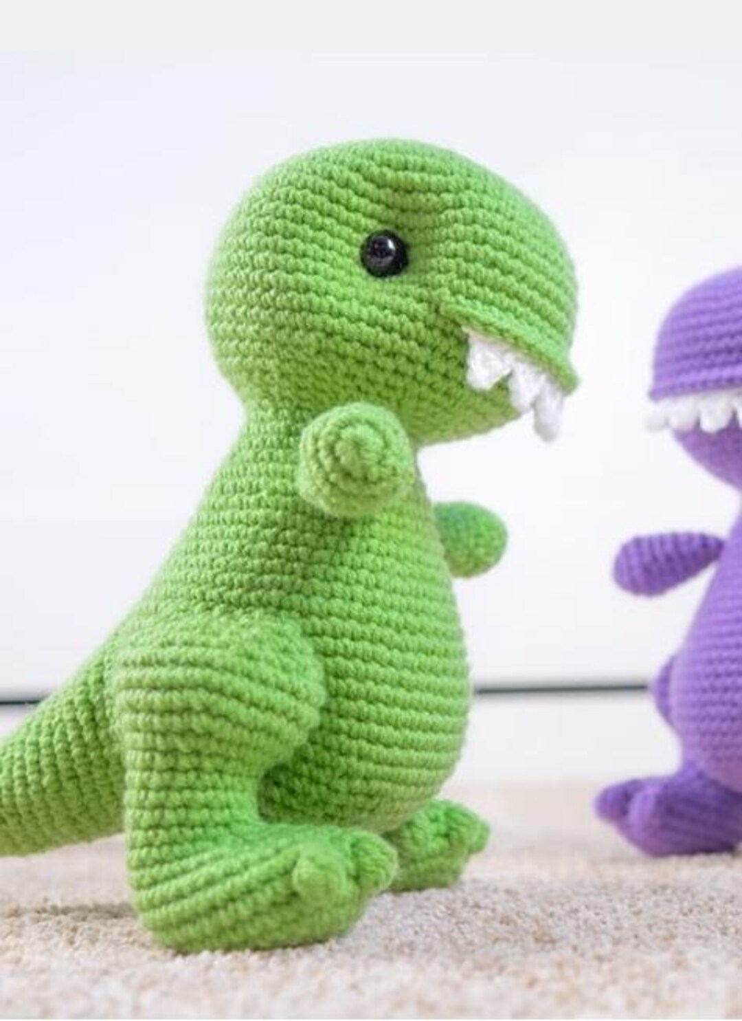 Handcrafted Crochet Dinosaur, Soft Yarn Stuffed Animal - Etsy