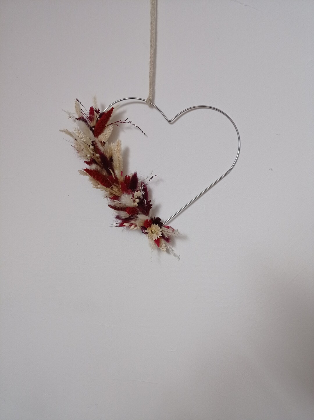 Dried Flower Wreath, Dried Flower Heart, Valentine's Heart, Valentine's ...